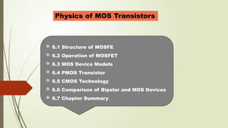 Physics of MOSFET Transistors and Structure .pptx | Physics | Science