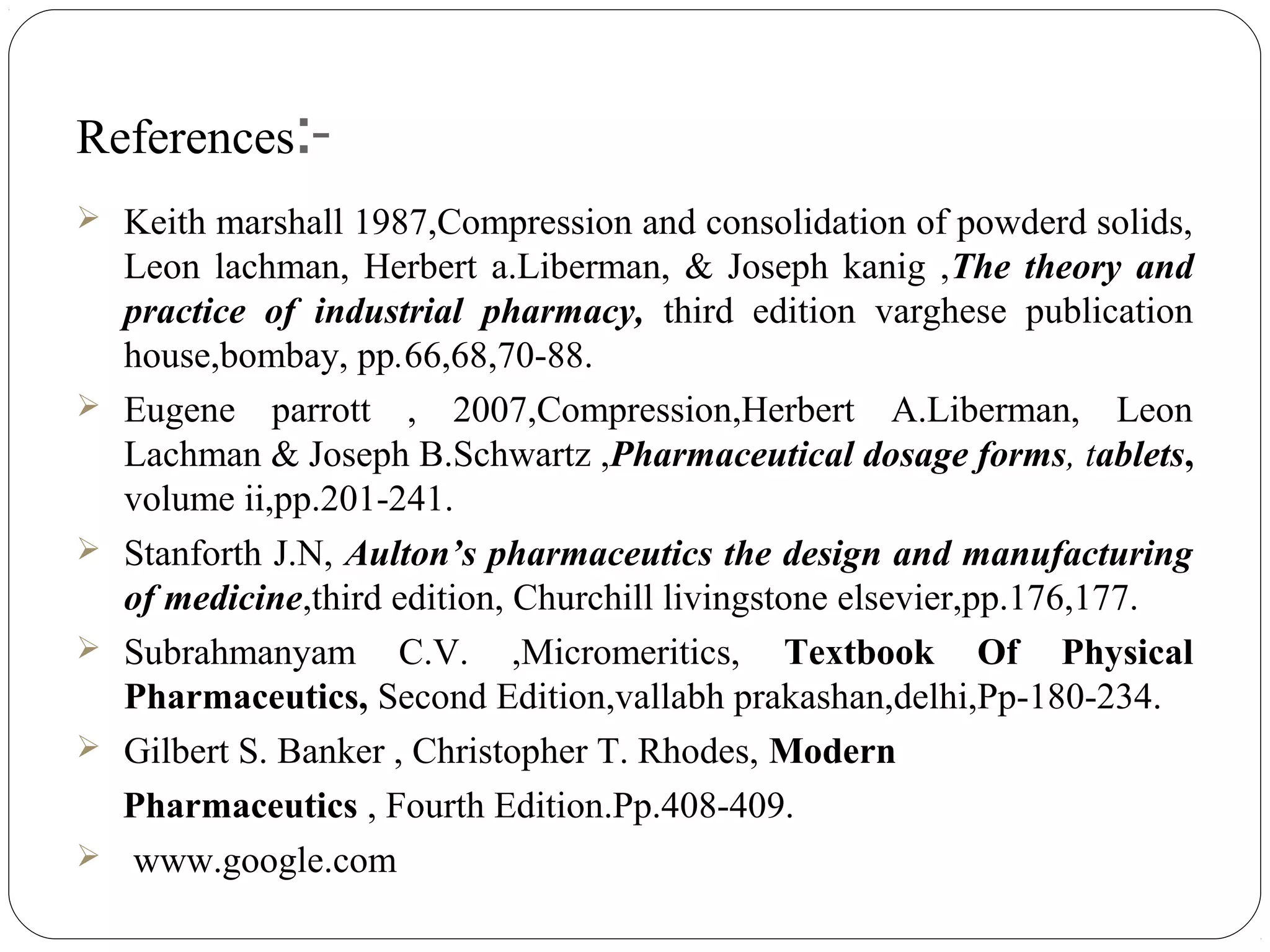 Physics of tablet compression | PPT