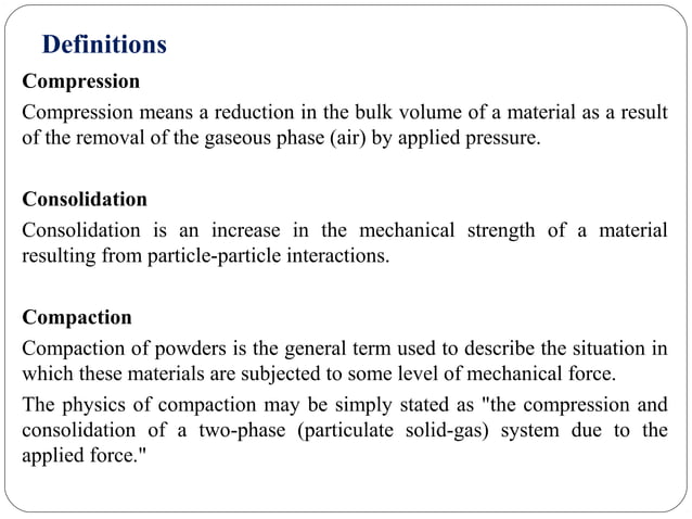 Physics of tablet compression | PPT | Physics | Science