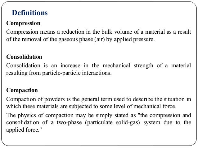 Physics of tablet compression