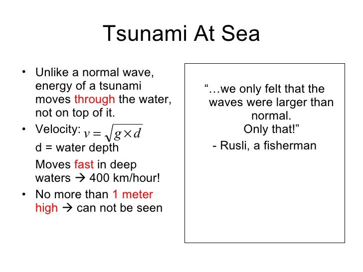 Physics of tsunami