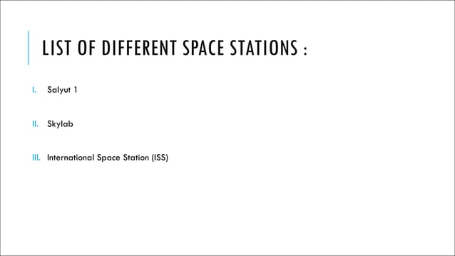 Different space stations ppt | PDF | Space and Astronomy | Science