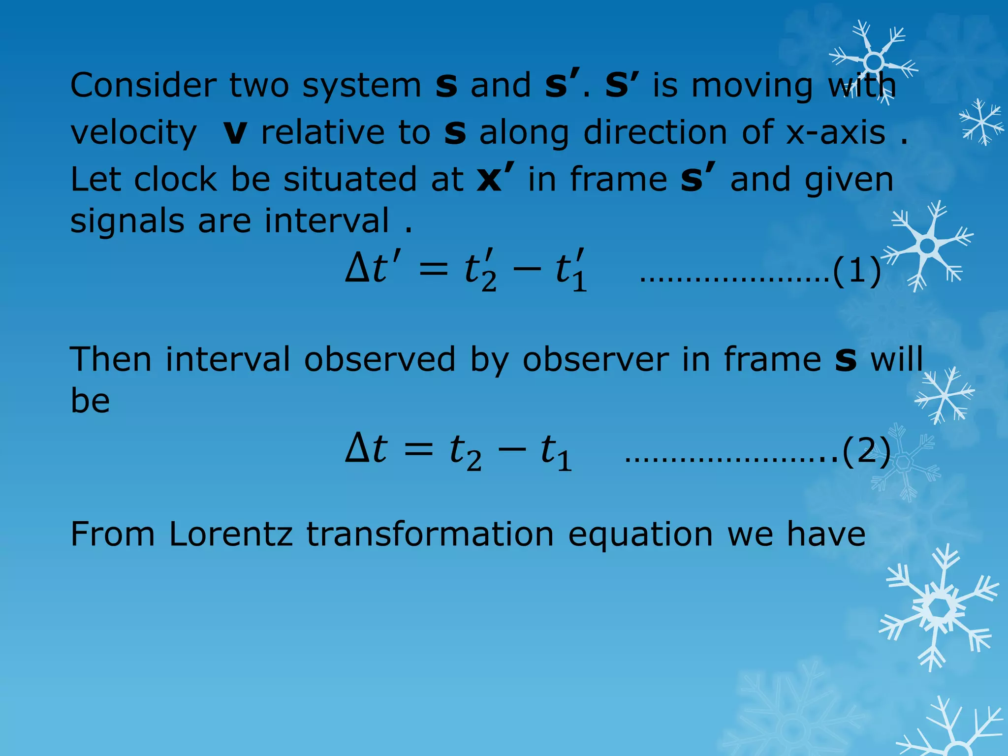 Physics ppt on time dilation | PPTX