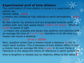 Physics ppt on time dilation | PPTX