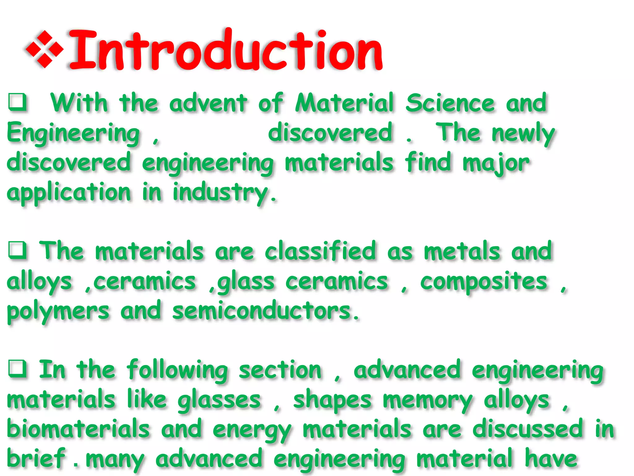 Advanced Engineering Materials | PPTX