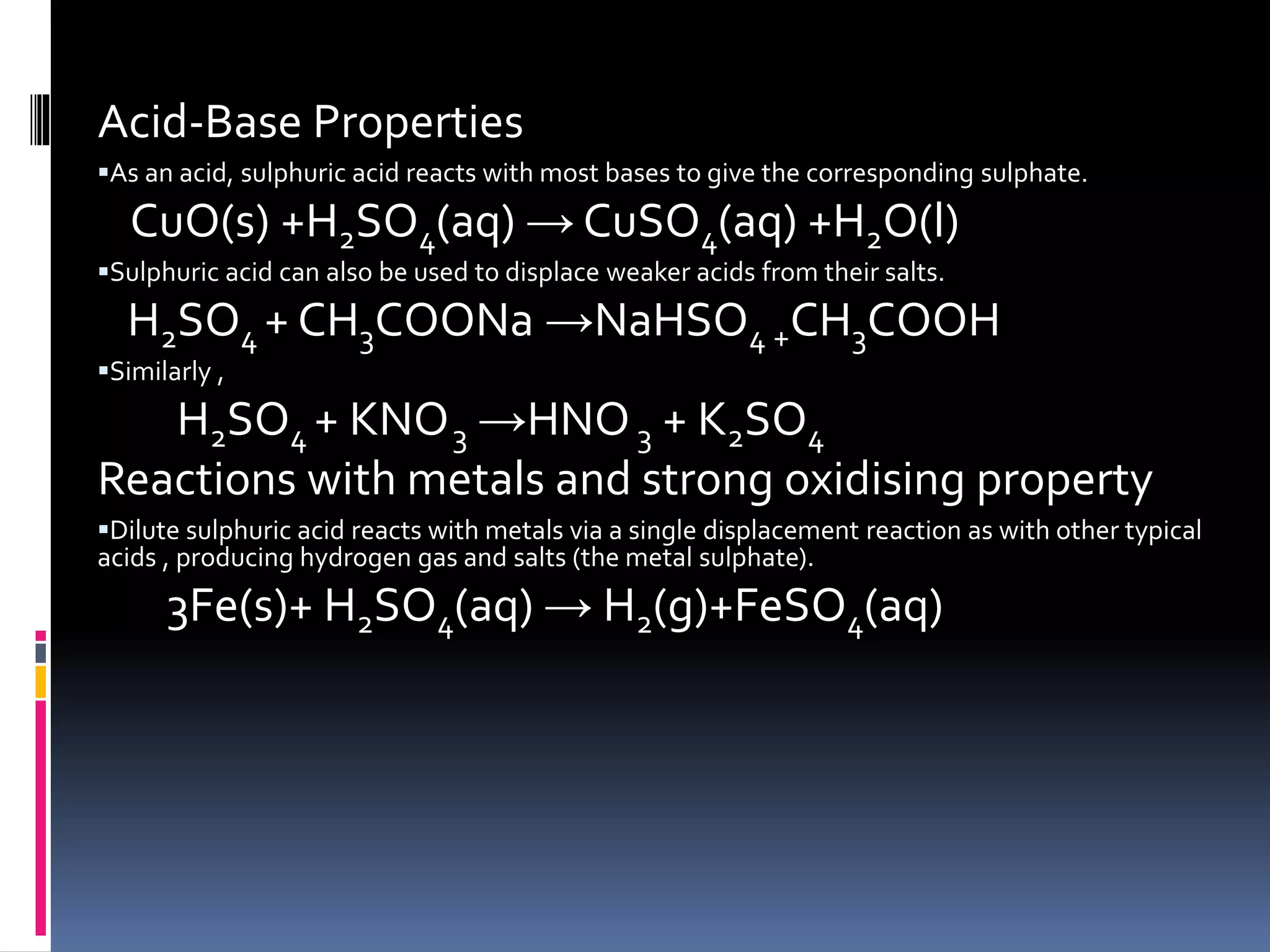King of acids -Sulphuric Acid H2SO4 | PPTX | Chemistry | Science