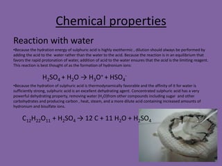 King of acids -Sulphuric Acid H2SO4 | PPTX | Chemistry | Science