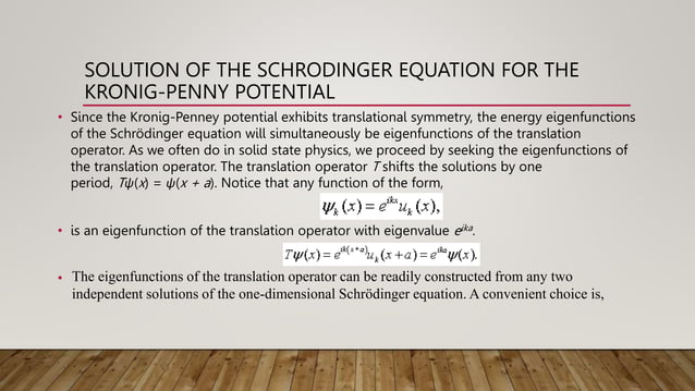 Kronig's Penny Model.pptx | Physics | Science