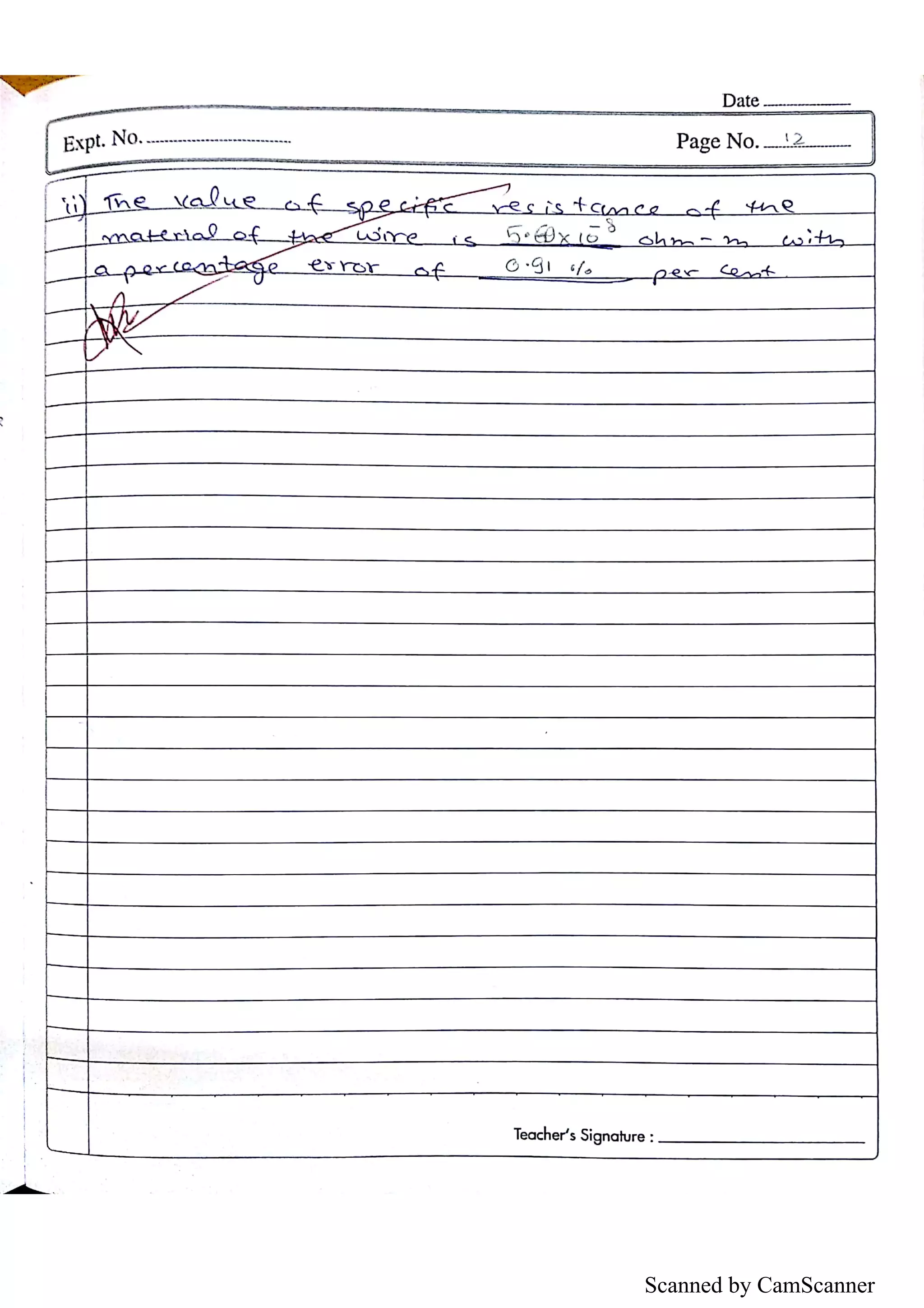 Physics Practical File - with Readings | Class 12 CBSE | PDF