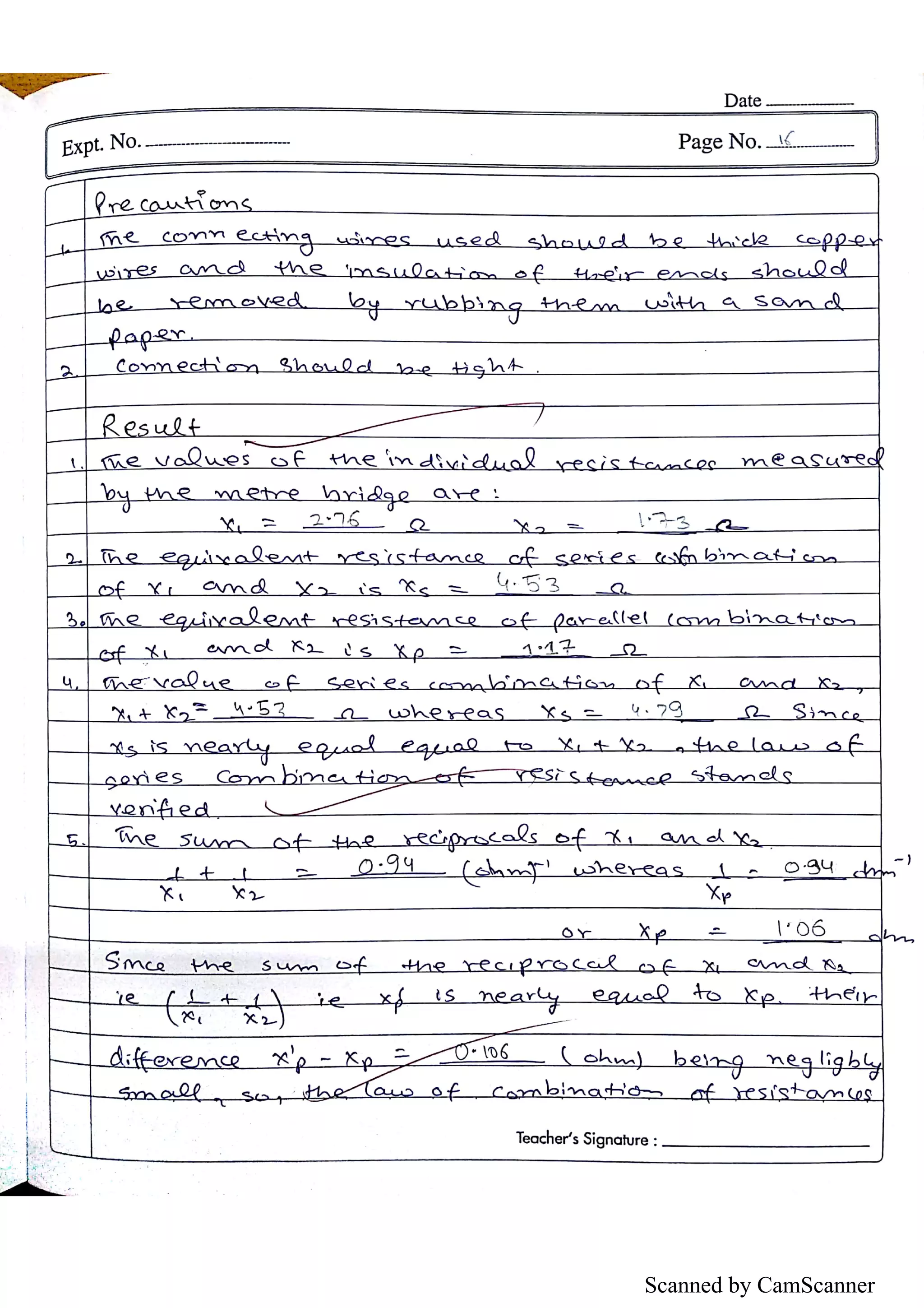 Physics Practical File - with Readings | Class 12 CBSE | PDF