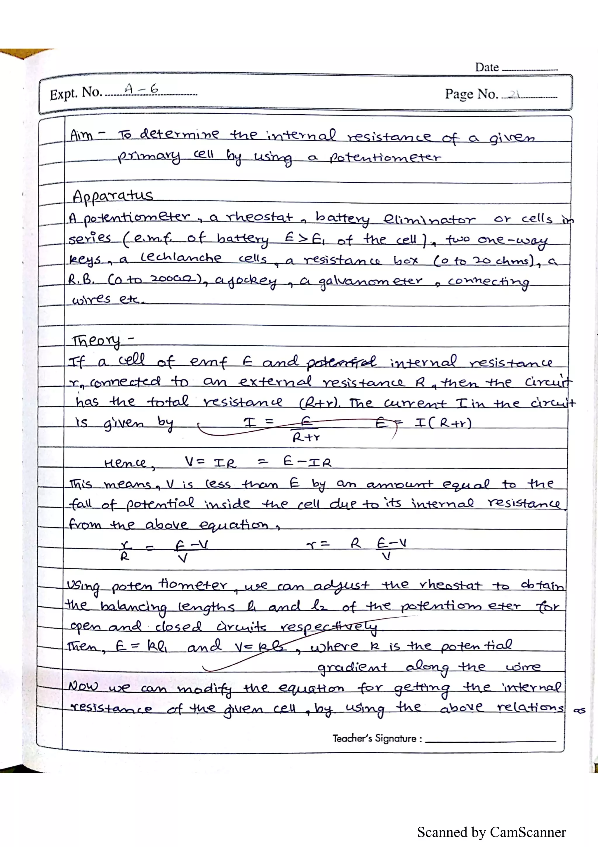 Physics Practical File - with Readings | Class 12 CBSE | PDF