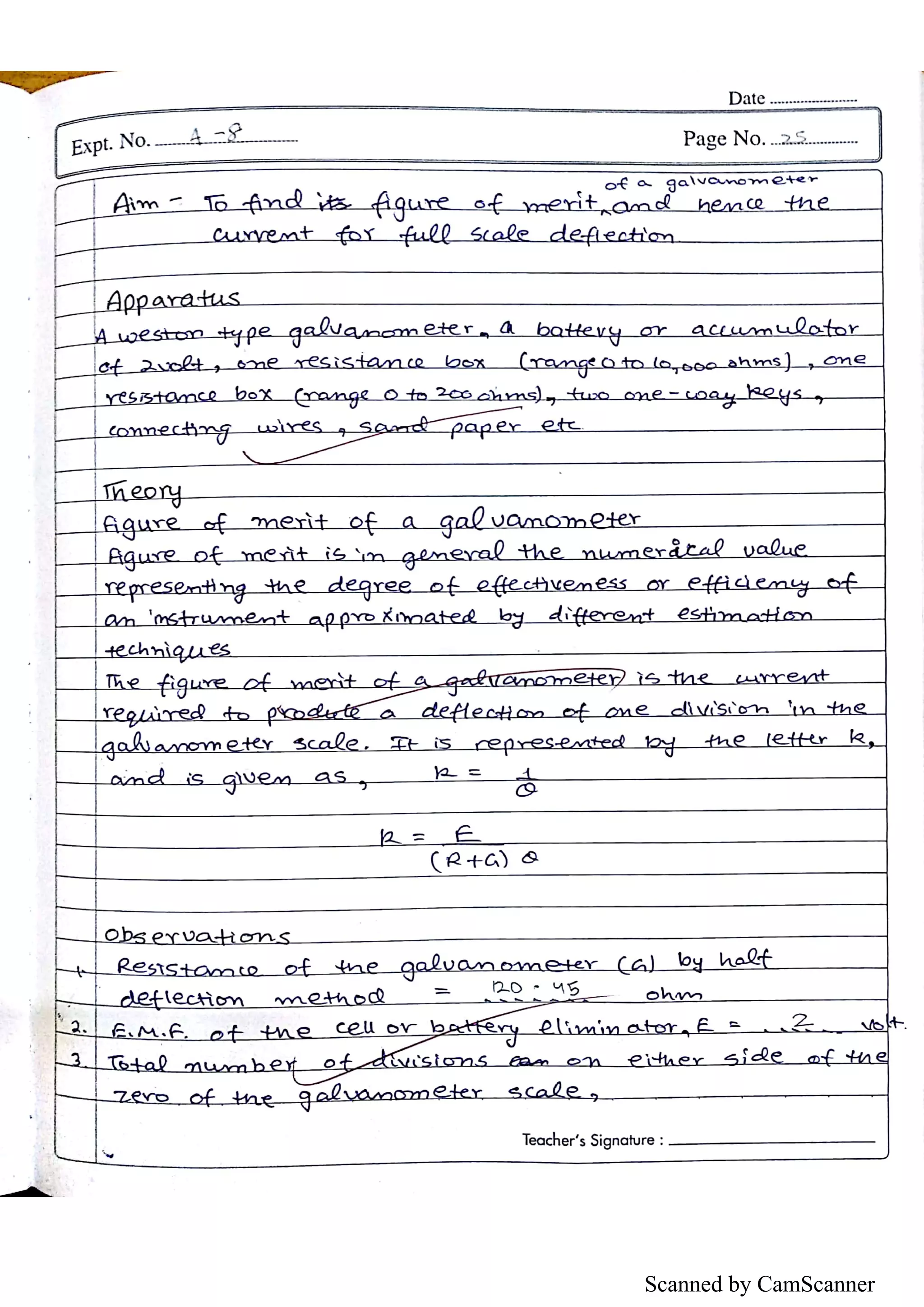 Physics Practical File - with Readings | Class 12 CBSE | PDF