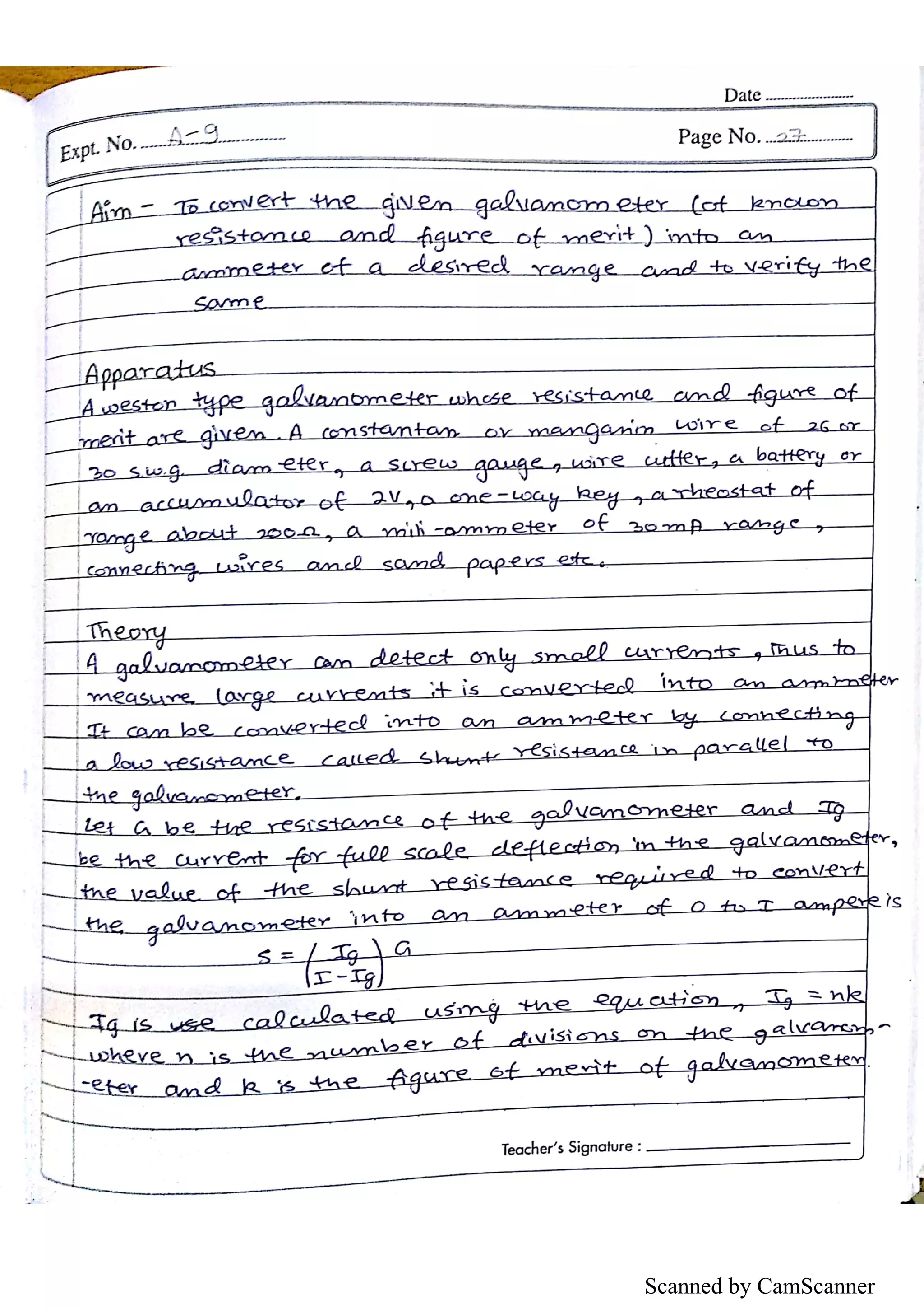 Physics Practical File - with Readings | Class 12 CBSE | PDF
