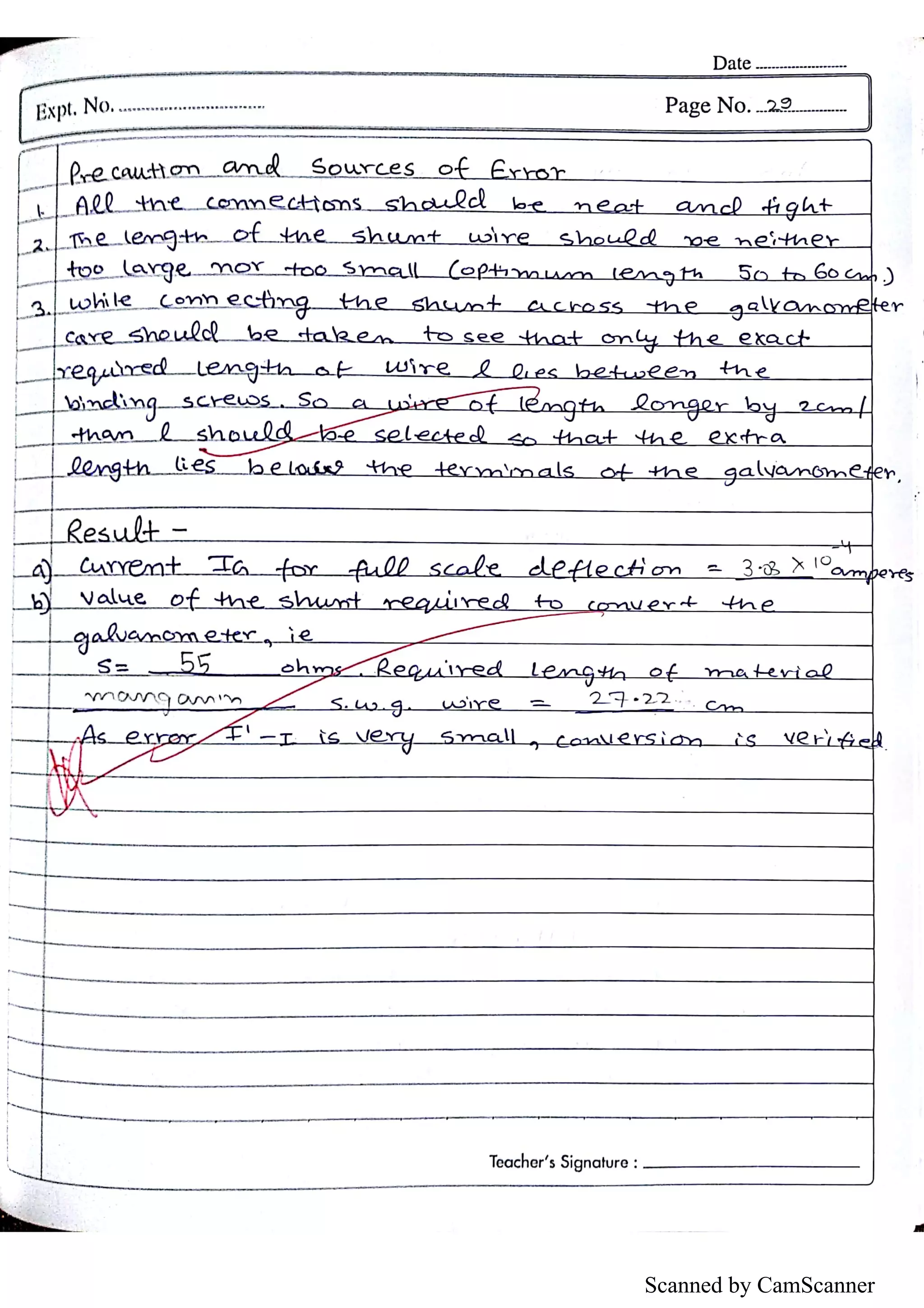 Physics Practical File - with Readings | Class 12 CBSE | PDF