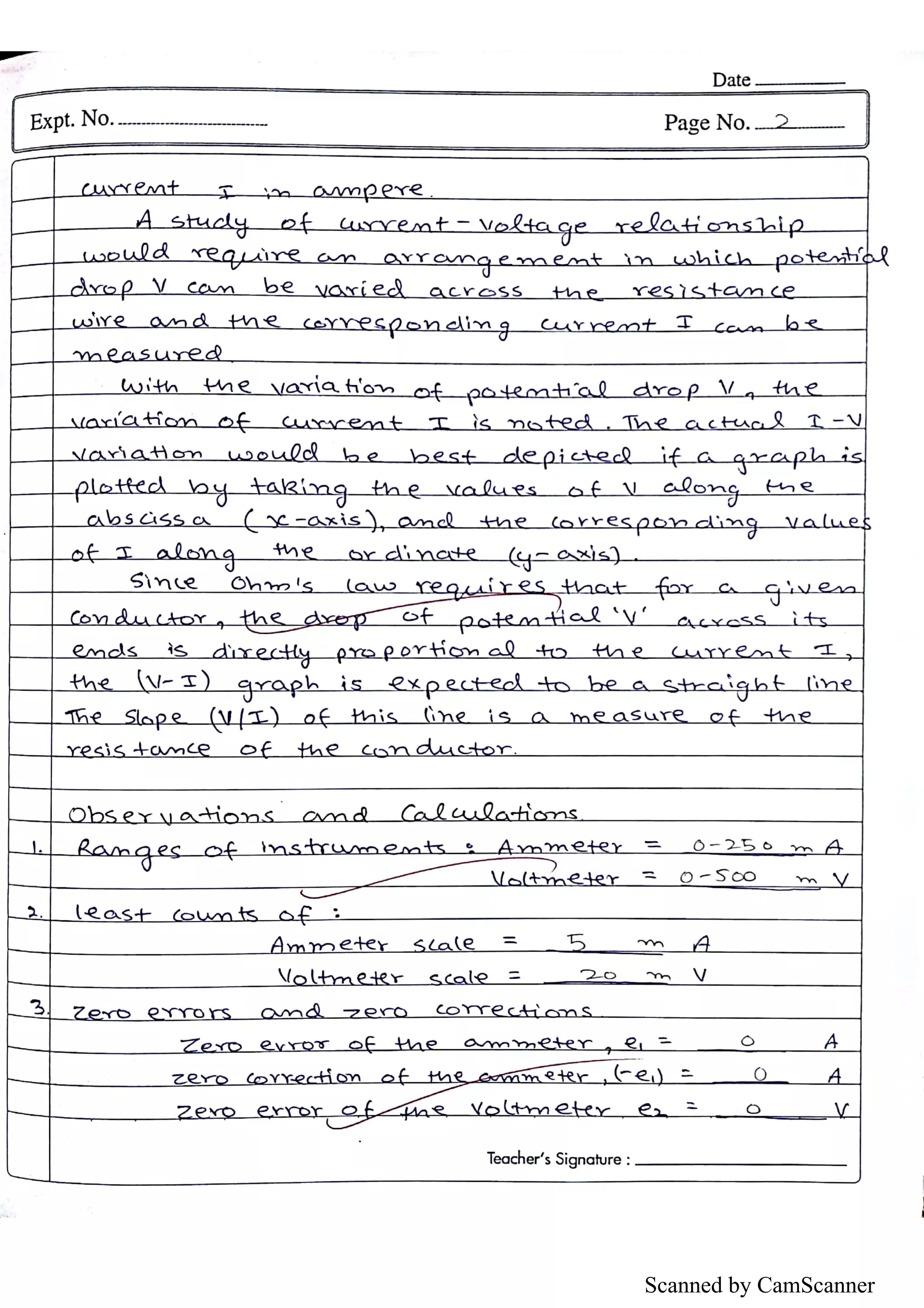 Physics Practical File - with Readings | Class 12 CBSE | PDF