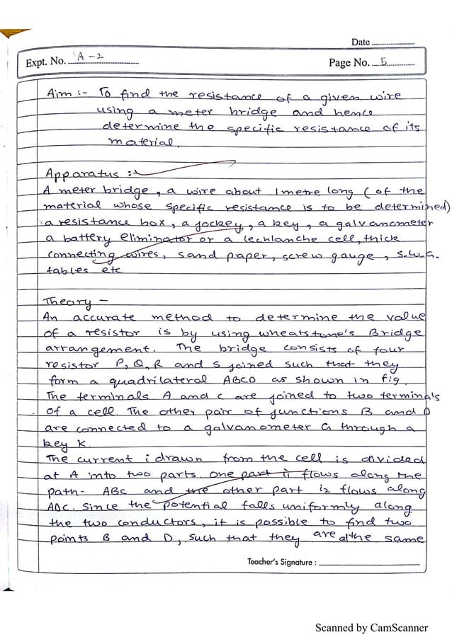 Physics Practical File - with Readings | Class 12 CBSE | PDF