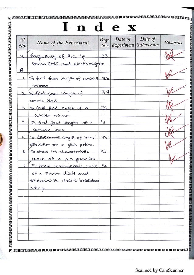 Physics Practical File - with Readings | Class 12 CBSE | PDF