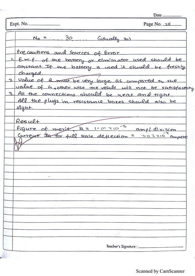 Physics Practical File - with Readings | Class 12 CBSE | PDF