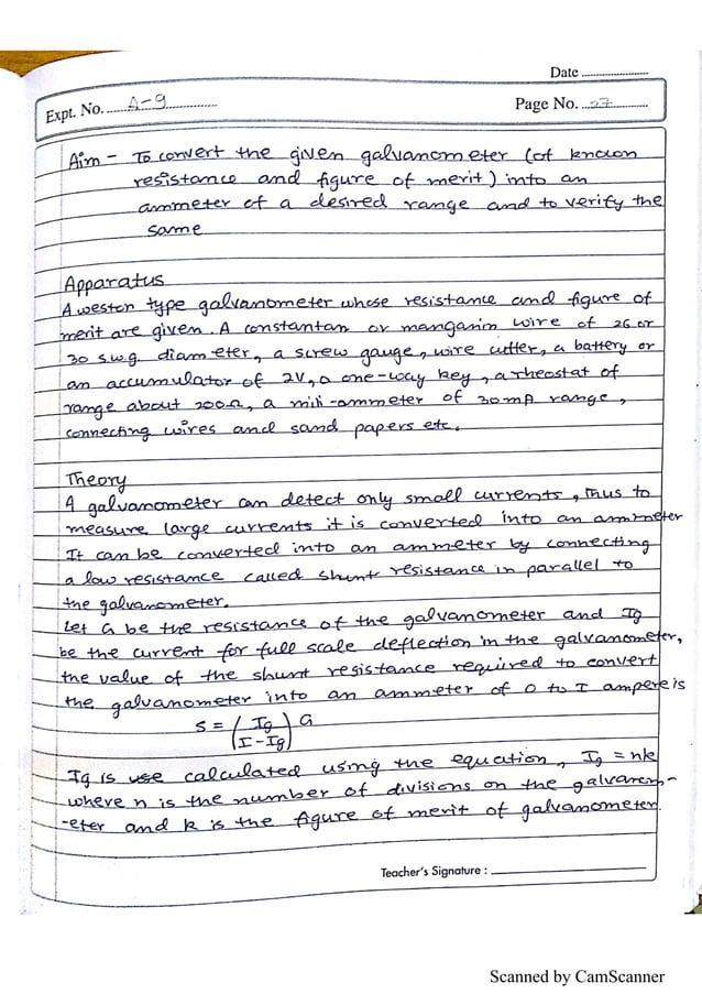 Physics Practical File - with Readings | Class 12 CBSE | PDF