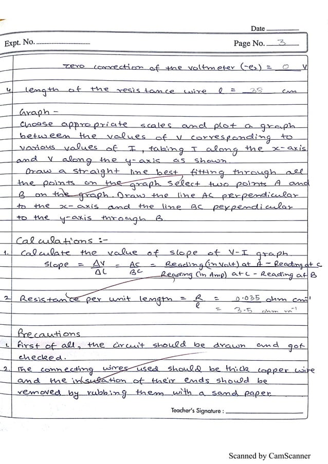 Physics Practical File - with Readings | Class 12 CBSE | PDF