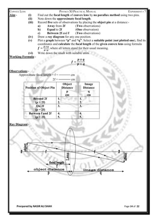 Physics practical manual xi bc kz | PDF