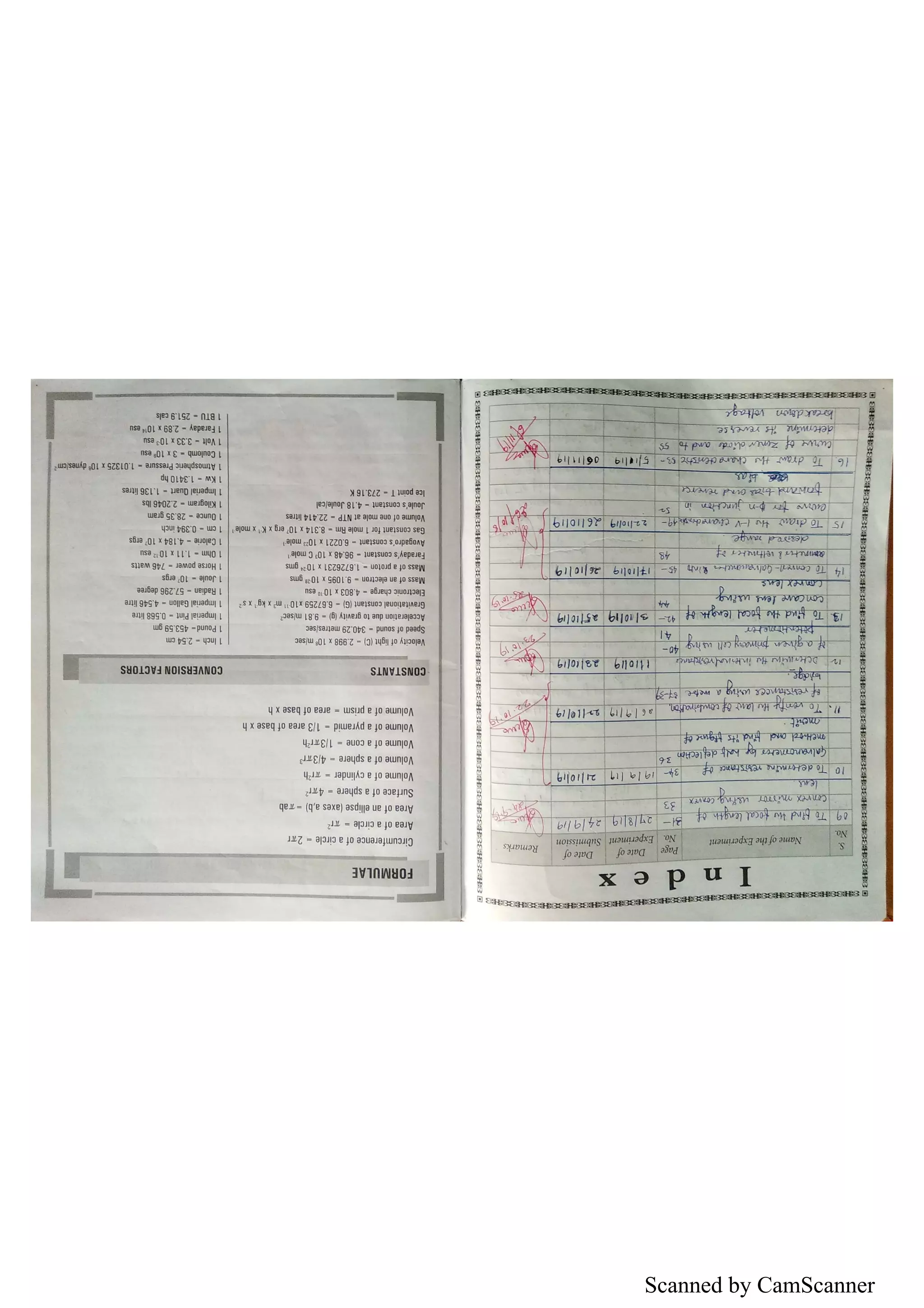 PHYSICS PRACTICAL RECORD XII | PDF