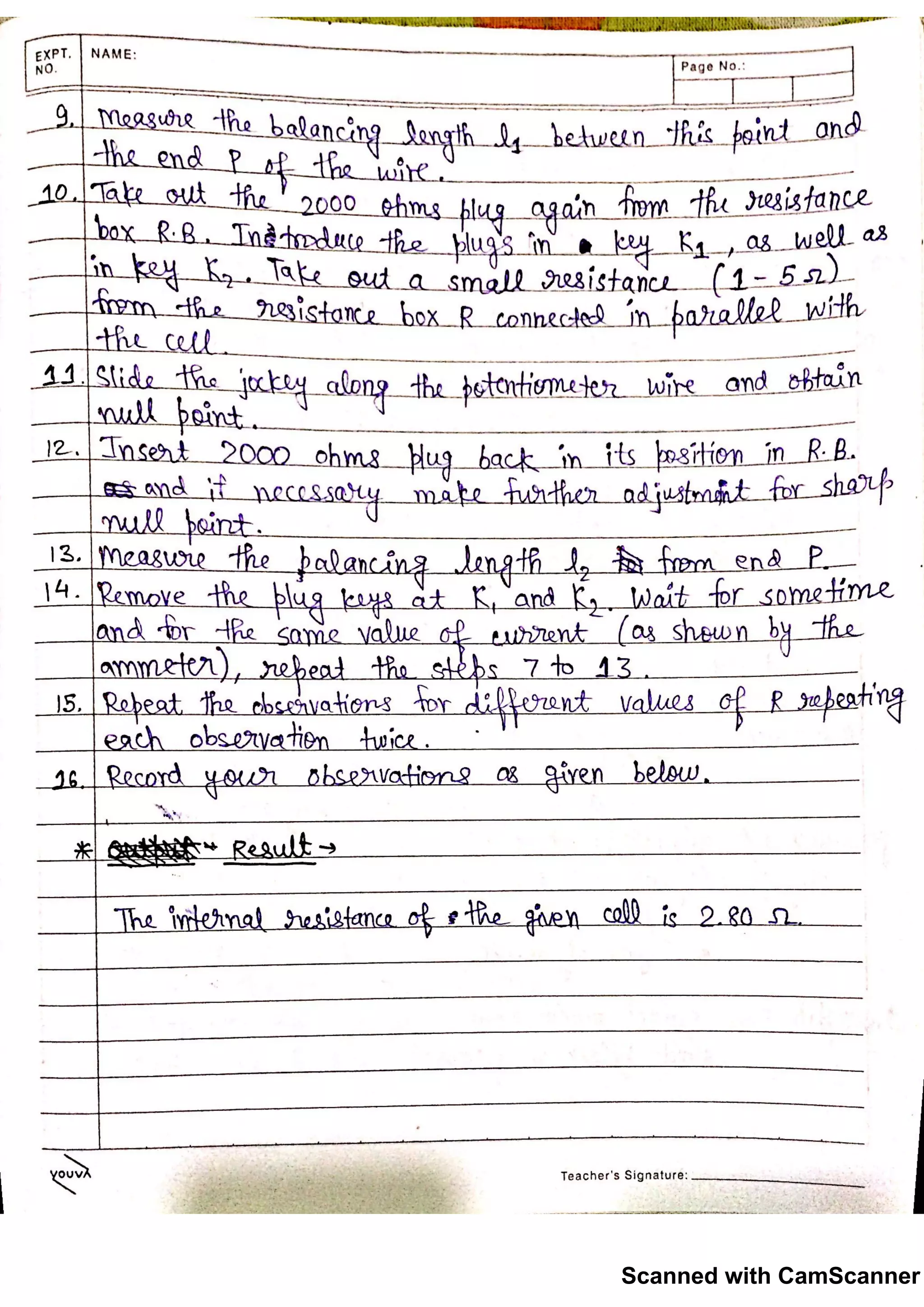 Physics Practicals Class 12 With Observations | PDF