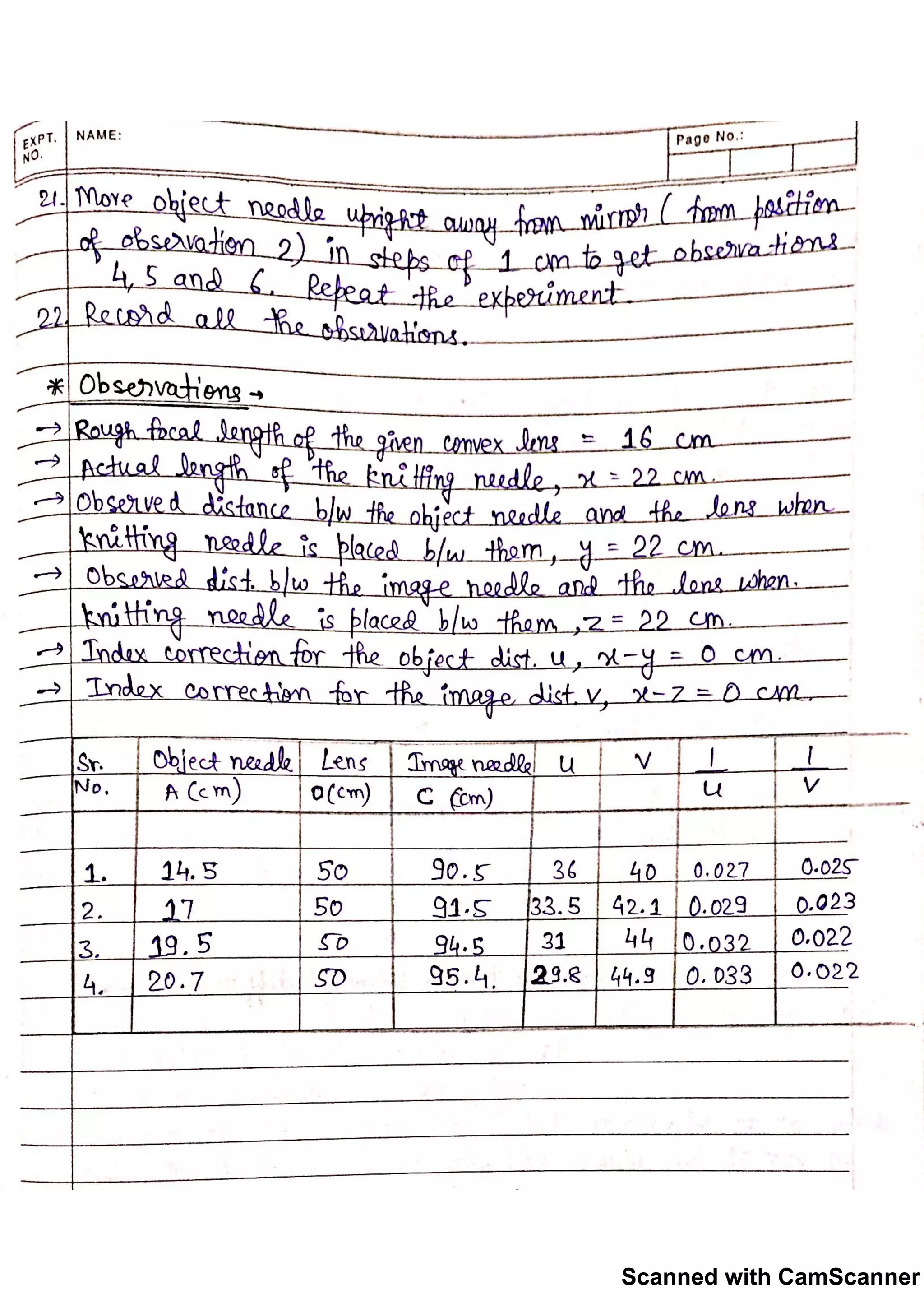 Physics Practicals Class 12 With Observations | PDF