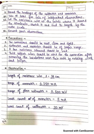 Physics Practicals Class 12 With Observations | PDF