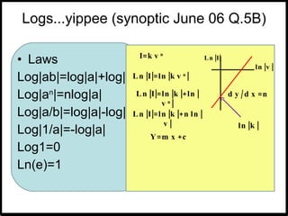 Simple equations and logs | PPT | Physics | Science