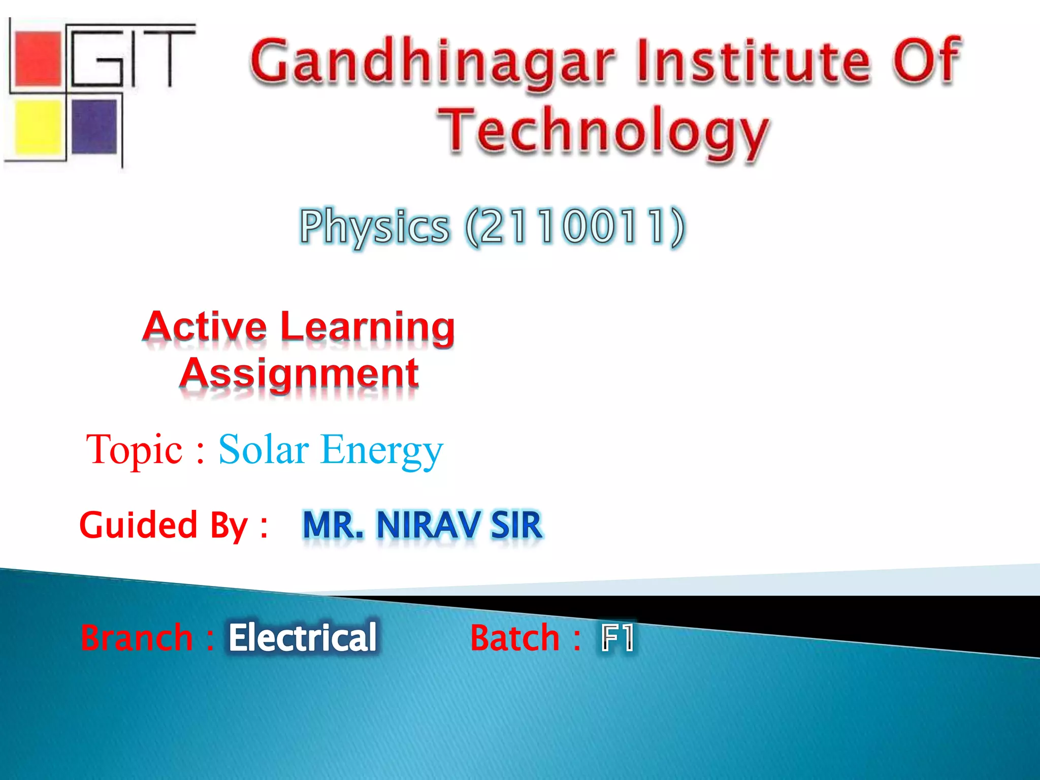Solar Energy presentation | PPT