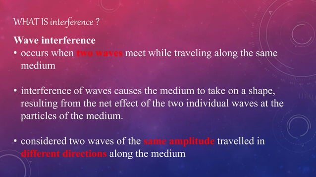 interference of waves | PPTX