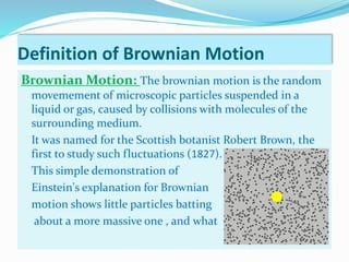 Thermodynamics laws, Brownian motion, Van der Waals equation of state, Entropy | PPT