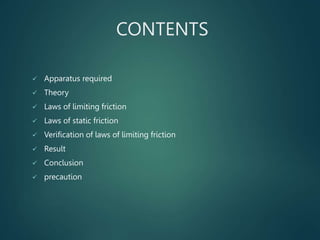 PRESENTATION ON FRICTION | PPTX