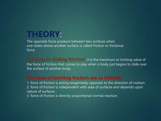 PRESENTATION ON FRICTION | PPTX