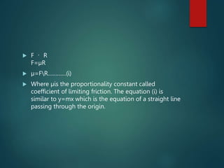 PRESENTATION ON FRICTION | PPTX