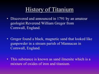 Short presentation on Titanium and Helium | PPTX | Chemistry | Science