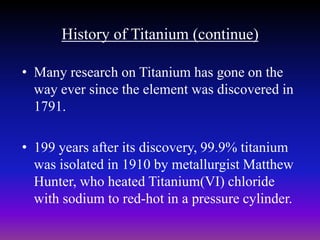 Short presentation on Titanium and Helium | PPTX | Chemistry | Science