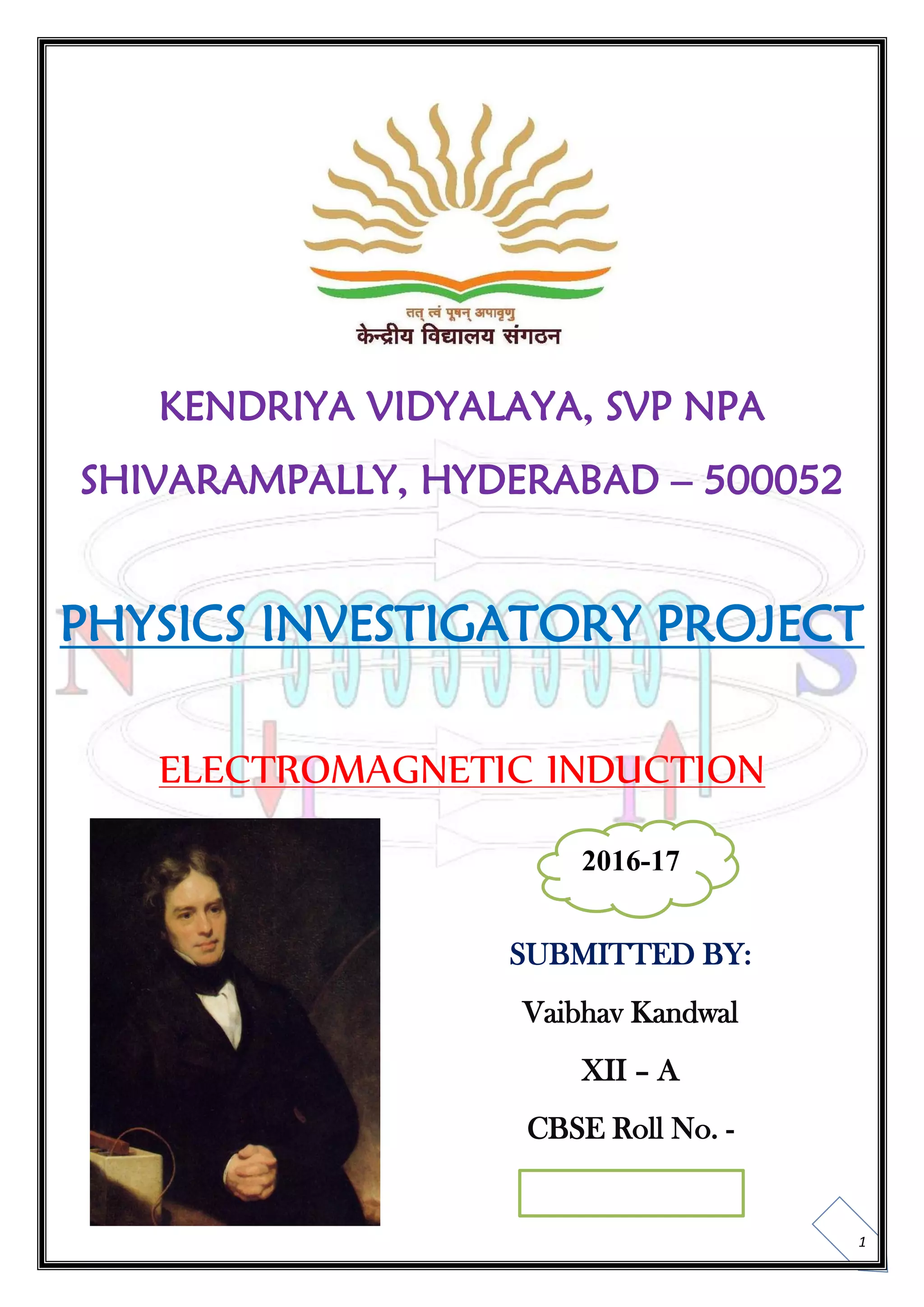 CBSE Class XII Physics Investigatory Project | PDF