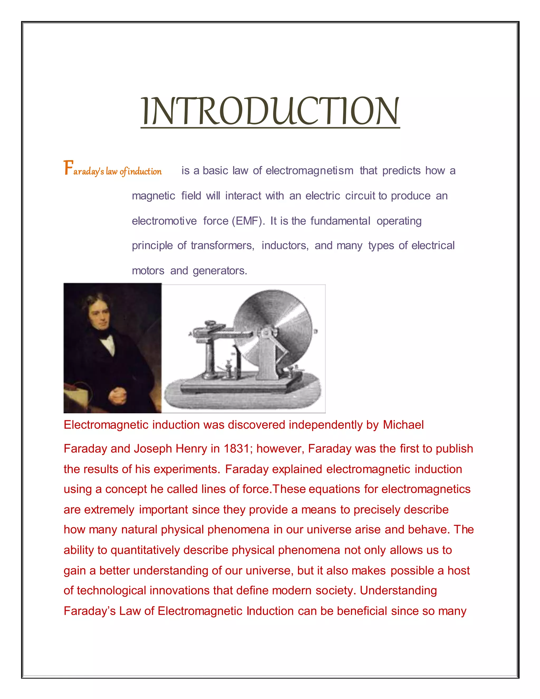 project on electromagnetic induction | DOCX