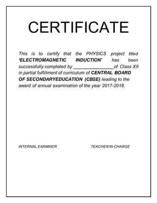 project on electromagnetic induction | PDF