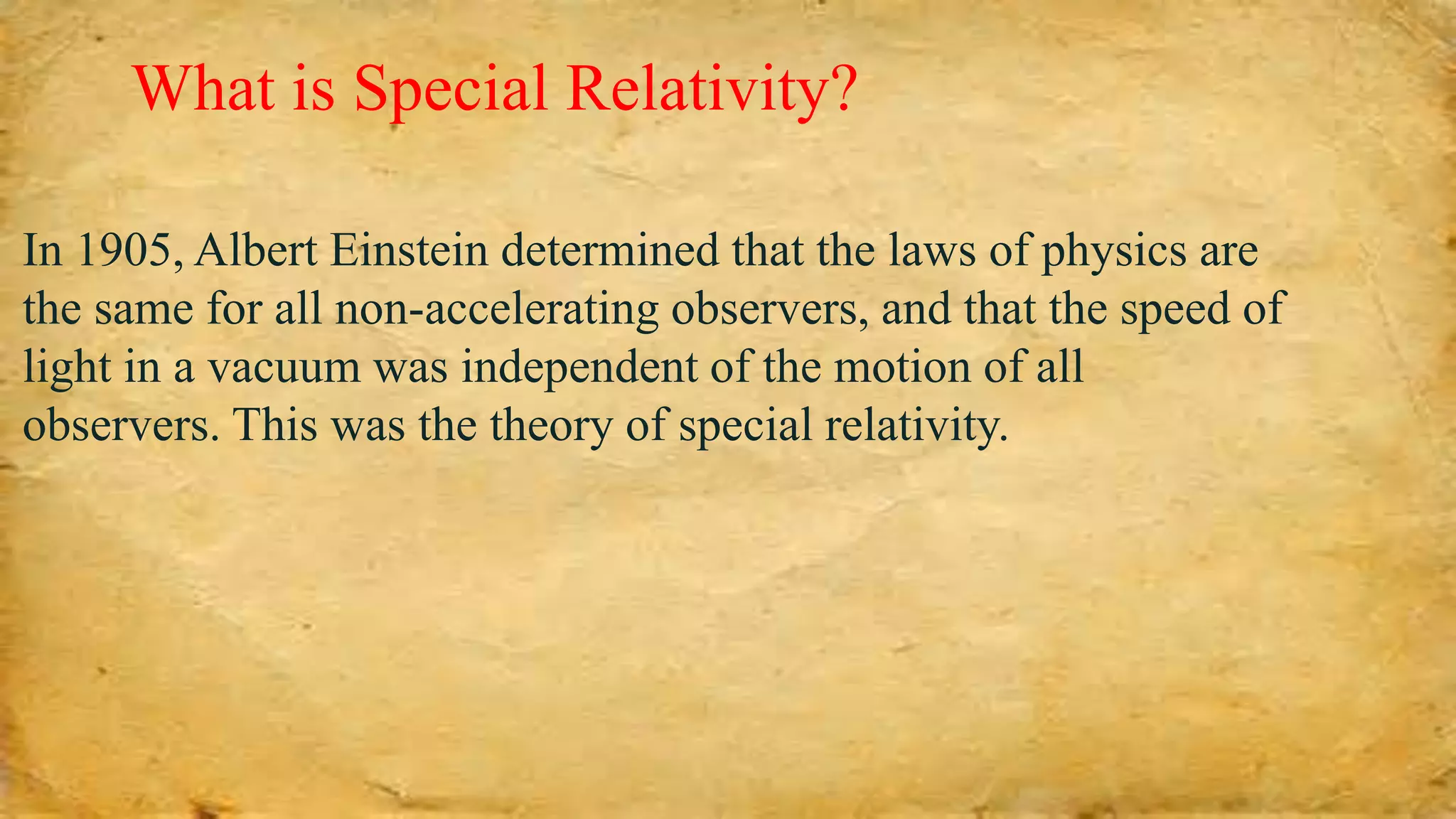 Introduction to Special theory of relativity | PPTX