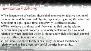 Introduction to Special theory of relativity | PPTX