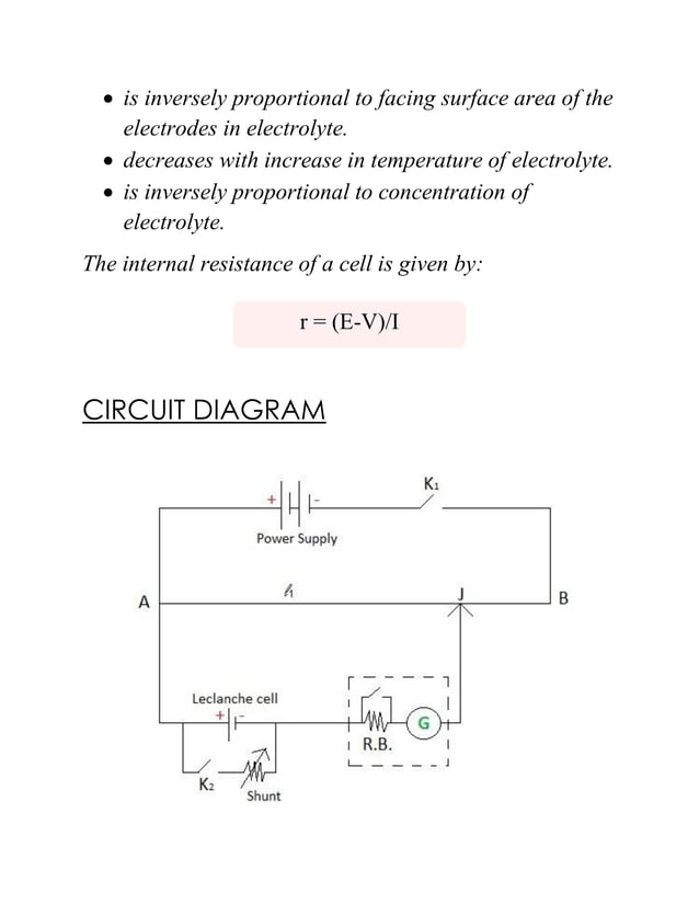 Factors on which the internal resistance/emf of a cell depends | PDF