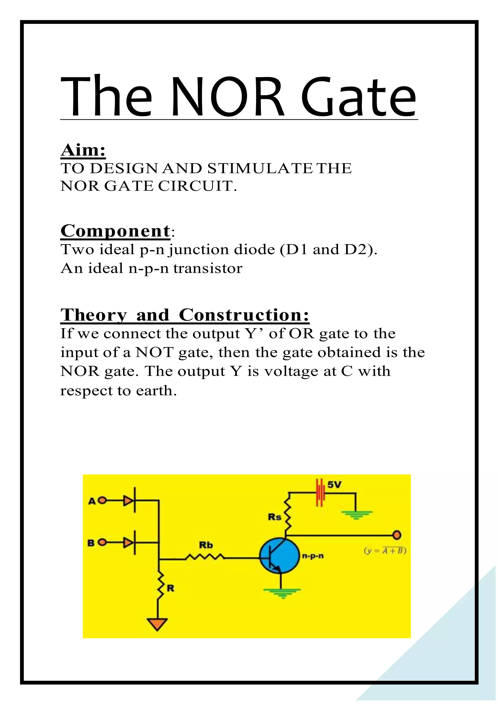 Physics Investigatory project Class 12 Logic Gates | DOCX