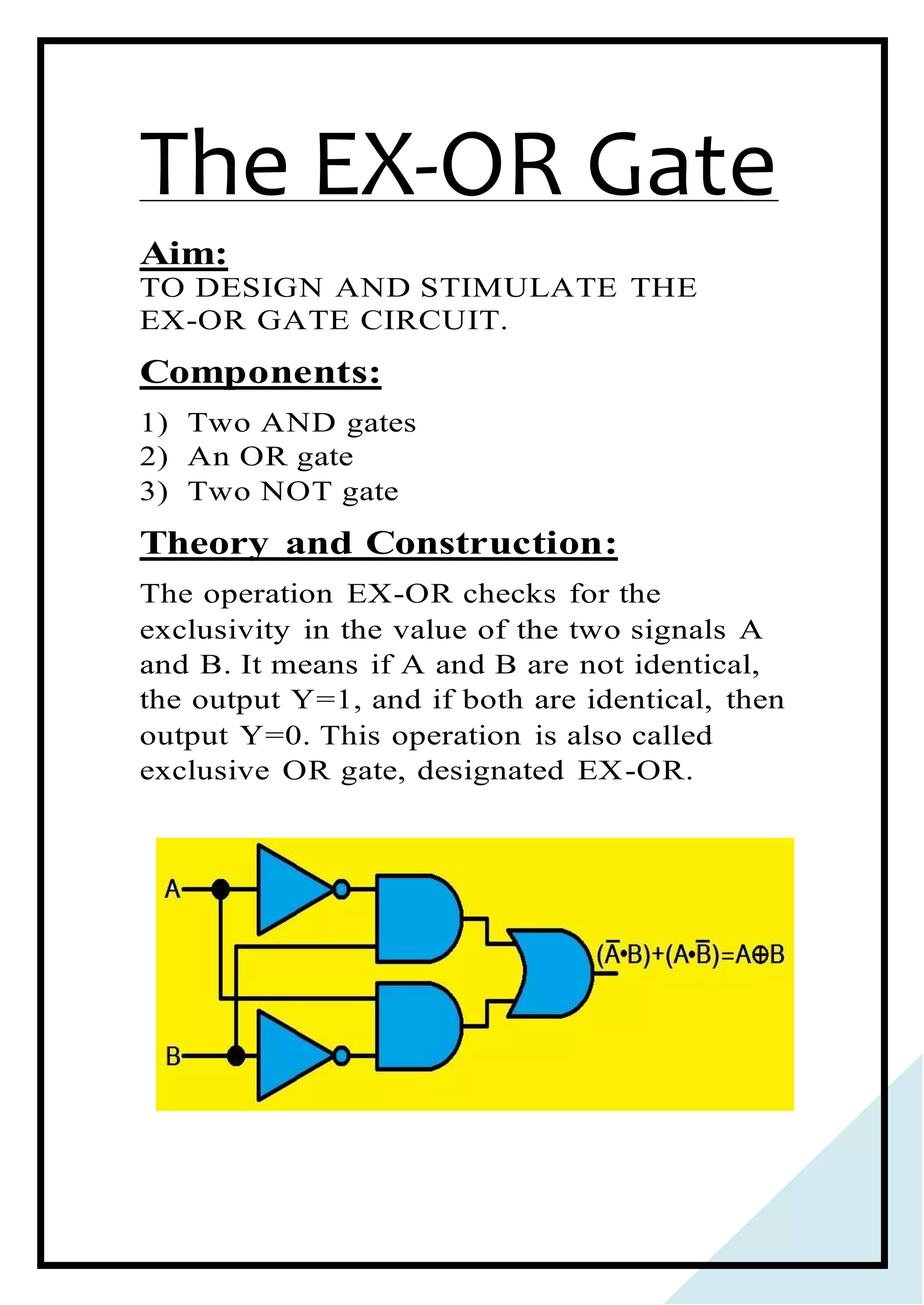 Physics Investigatory project Class 12 Logic Gates | DOCX