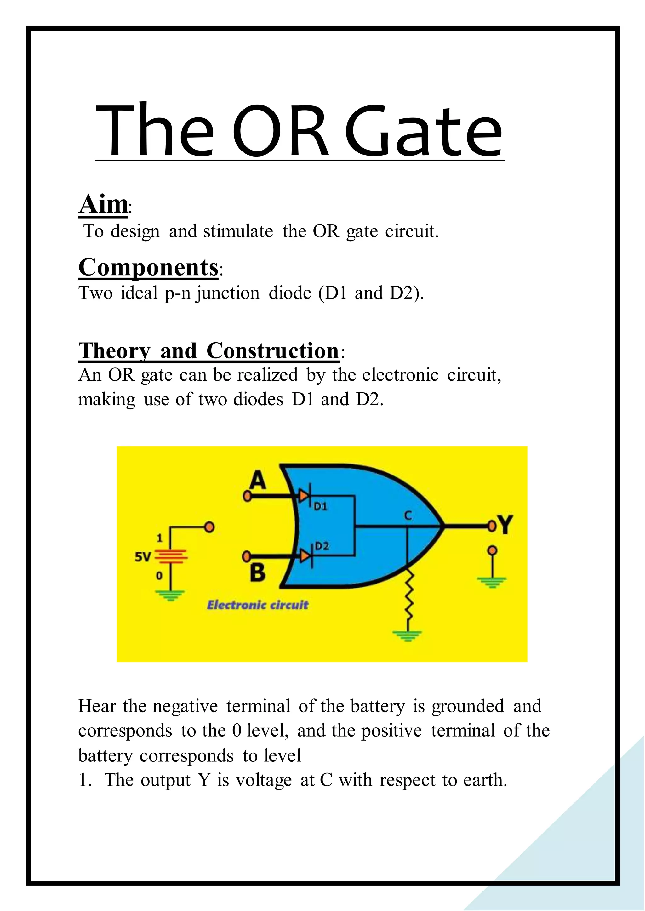 Physics Investigatory project Class 12 Logic Gates | DOCX