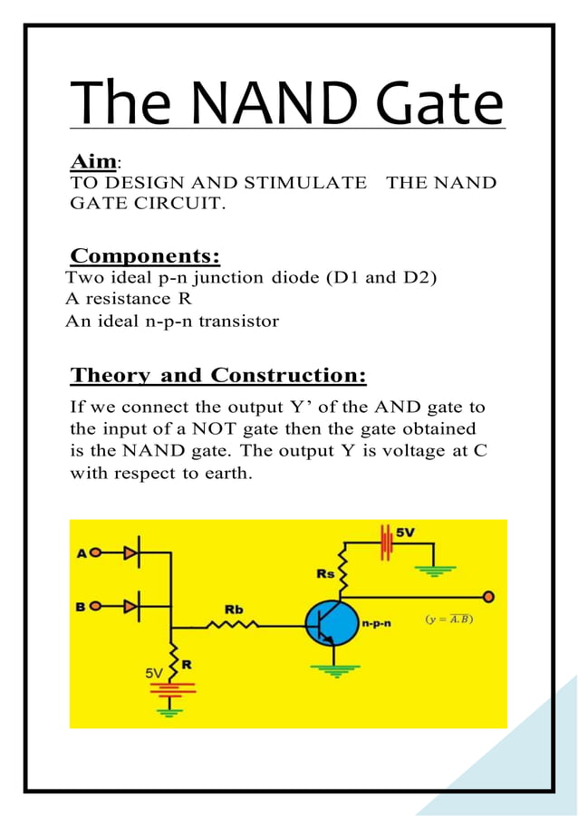 Physics Investigatory project Class 12 Logic Gates | DOCX