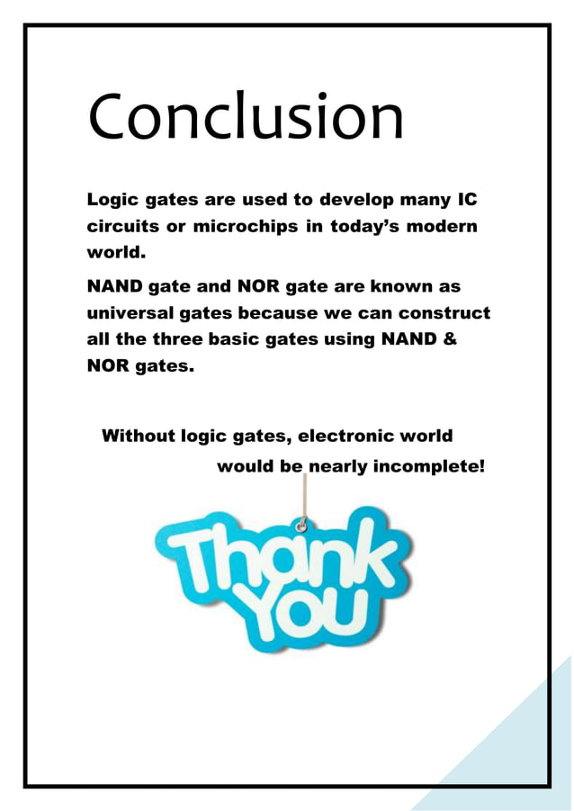 Physics Investigatory project Class 12 Logic Gates | DOCX