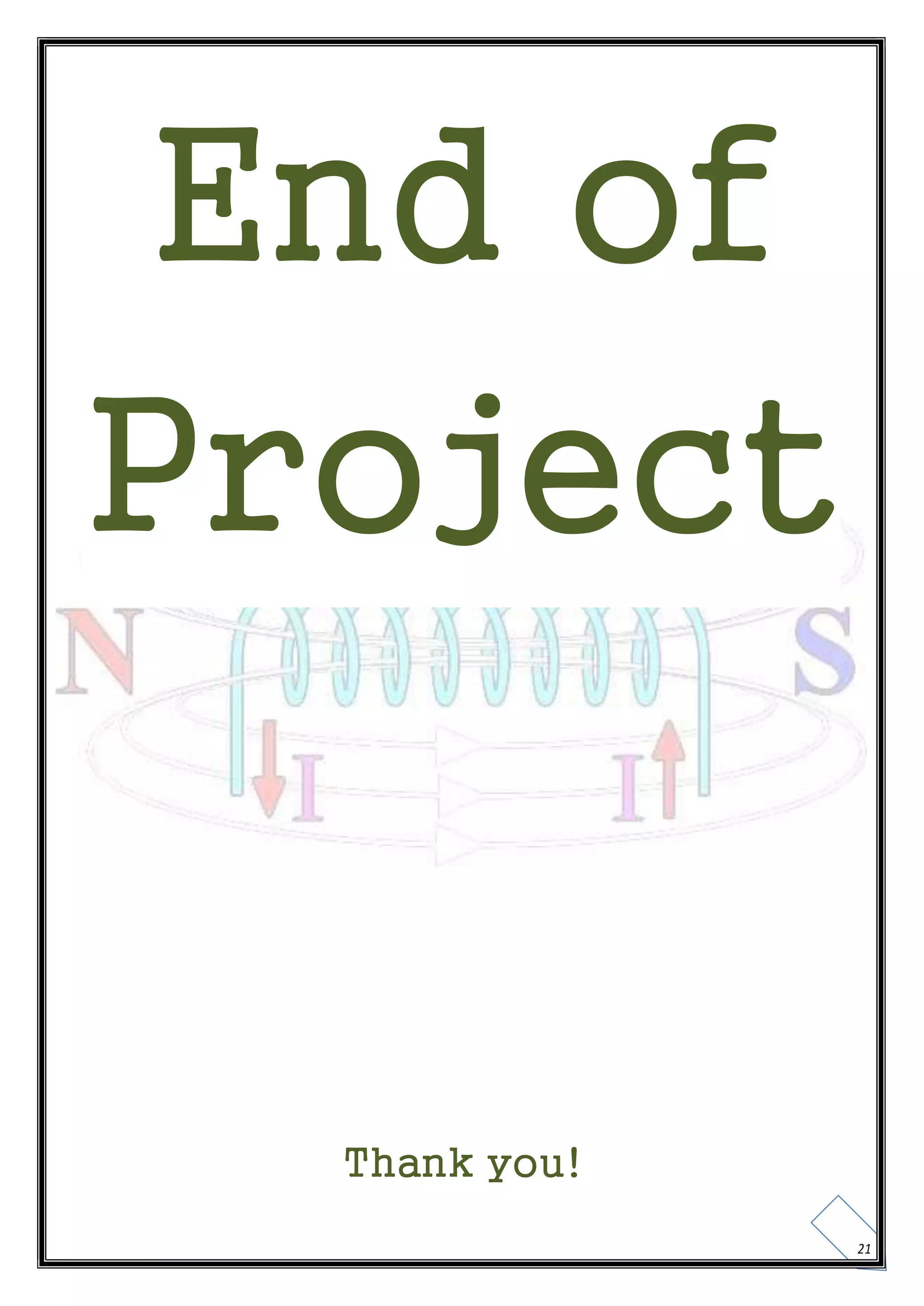 FARADAY LAW OF ELECTROMAGNETIC INDUCTION CLASS 12 PROJECT | DOCX